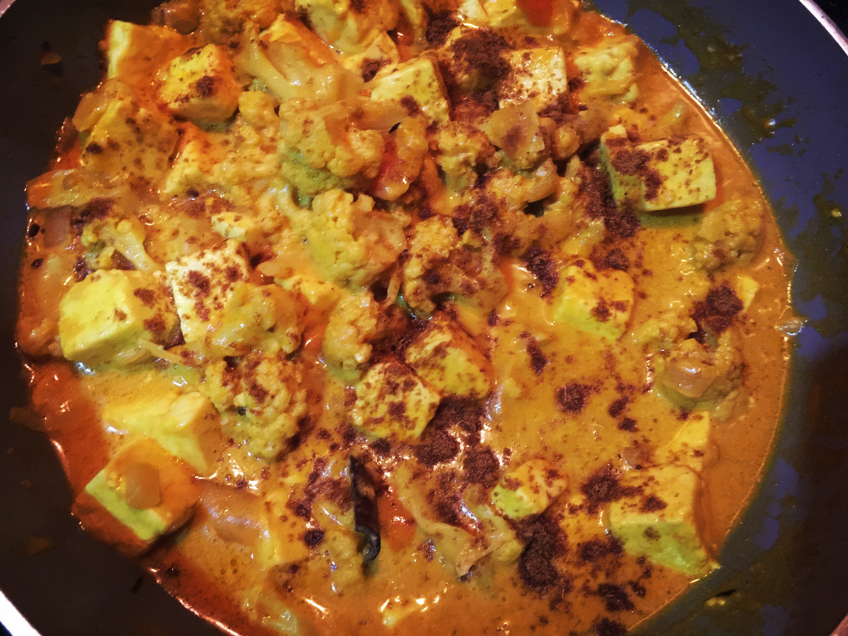 Paneer Gobi in cashew sauce ( cottage cheese with cauliflower)
